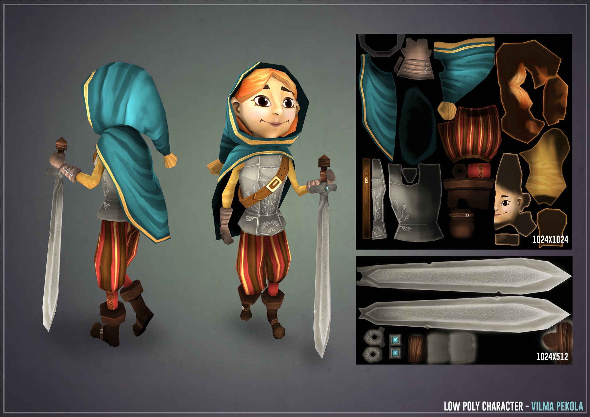 ArtStation - Hand Painted Low Poly Warrior