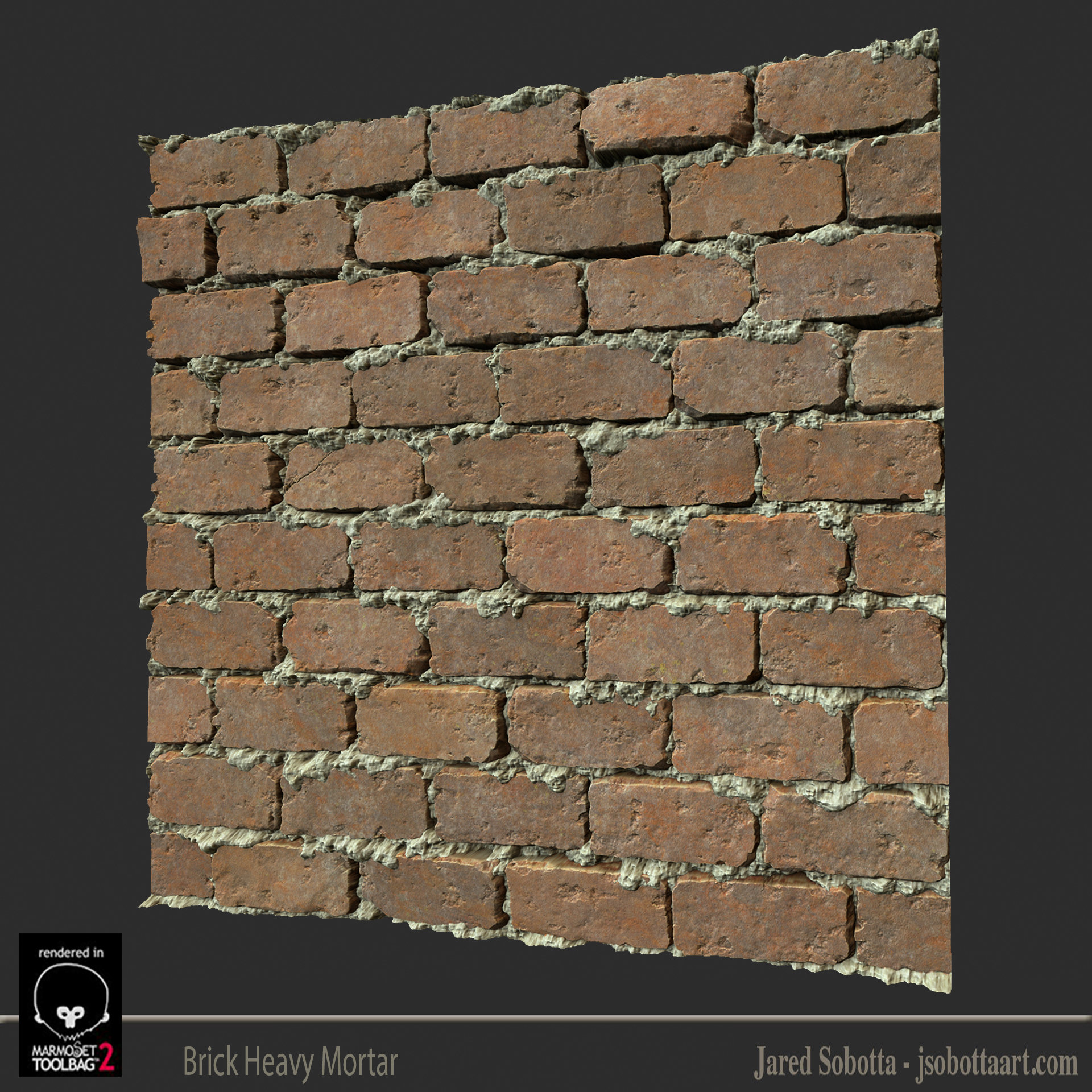 ArtStation - Tileable Brick Heavy Mortar