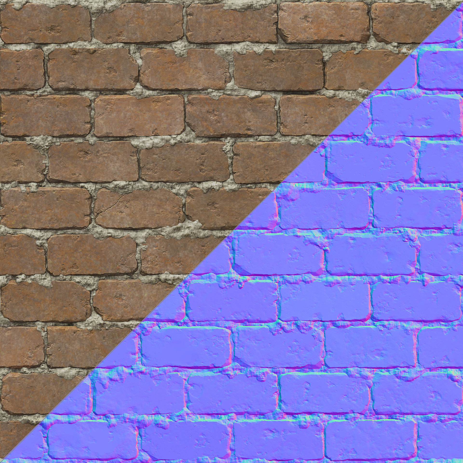 ArtStation - Tileable Brick Heavy Mortar