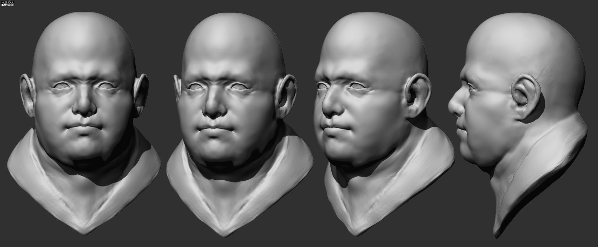 ArtStation - face_male_020[fat monk]