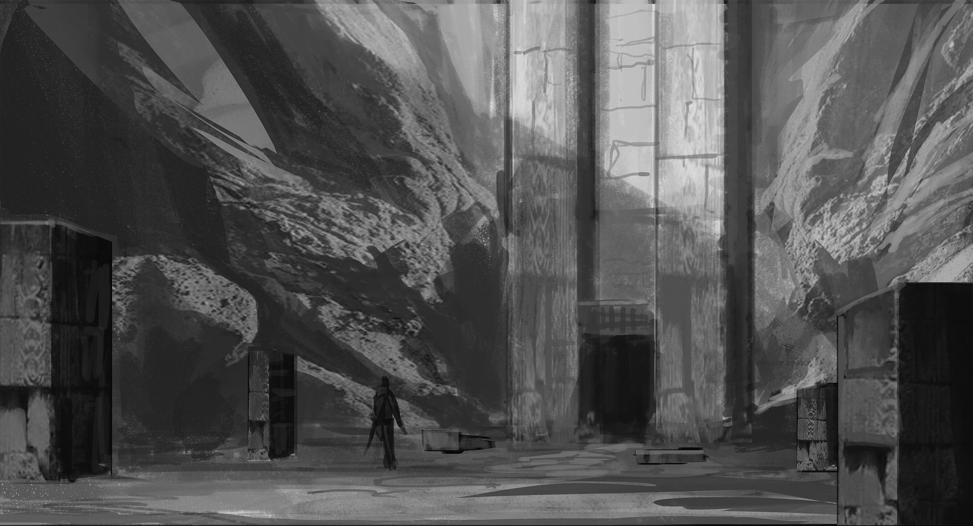 ArtStation - The Tomb - Design Process and Value Paintings