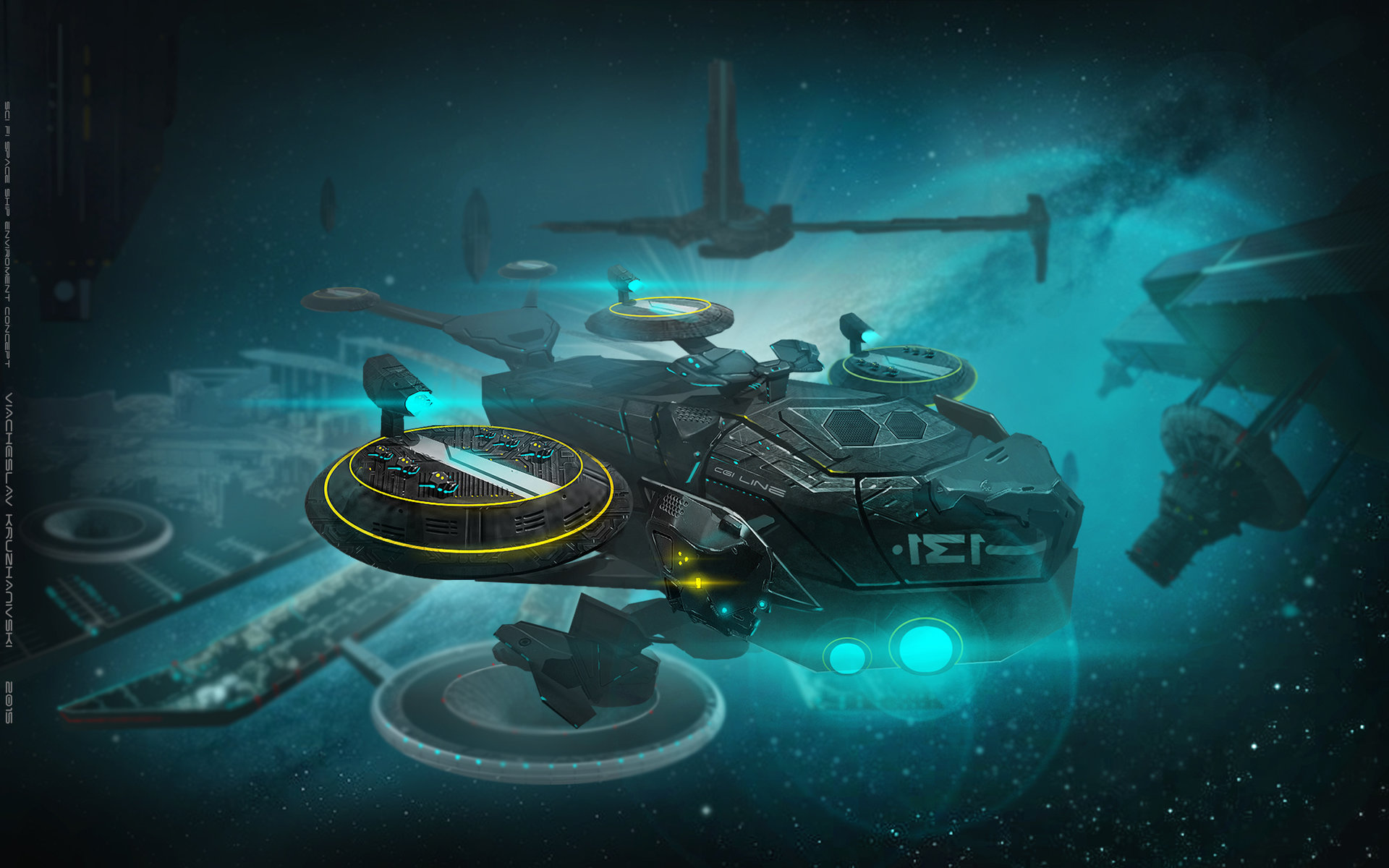 ArtStation - sci fi space ship area