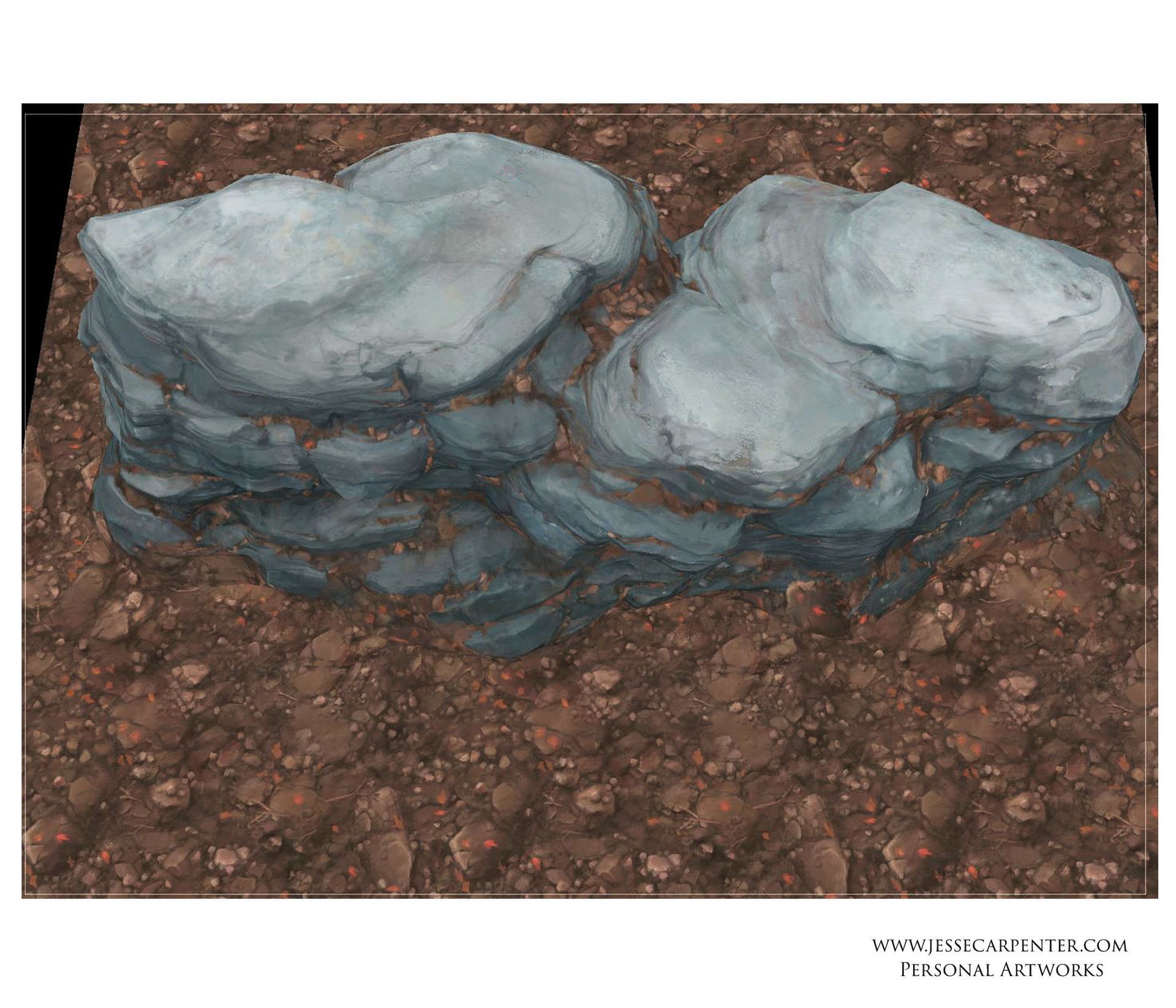 ArtStation - Hand Painted Rock Cliff