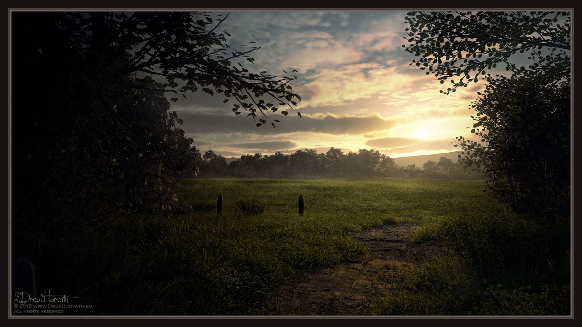 ArtStation - Pasture Sunset