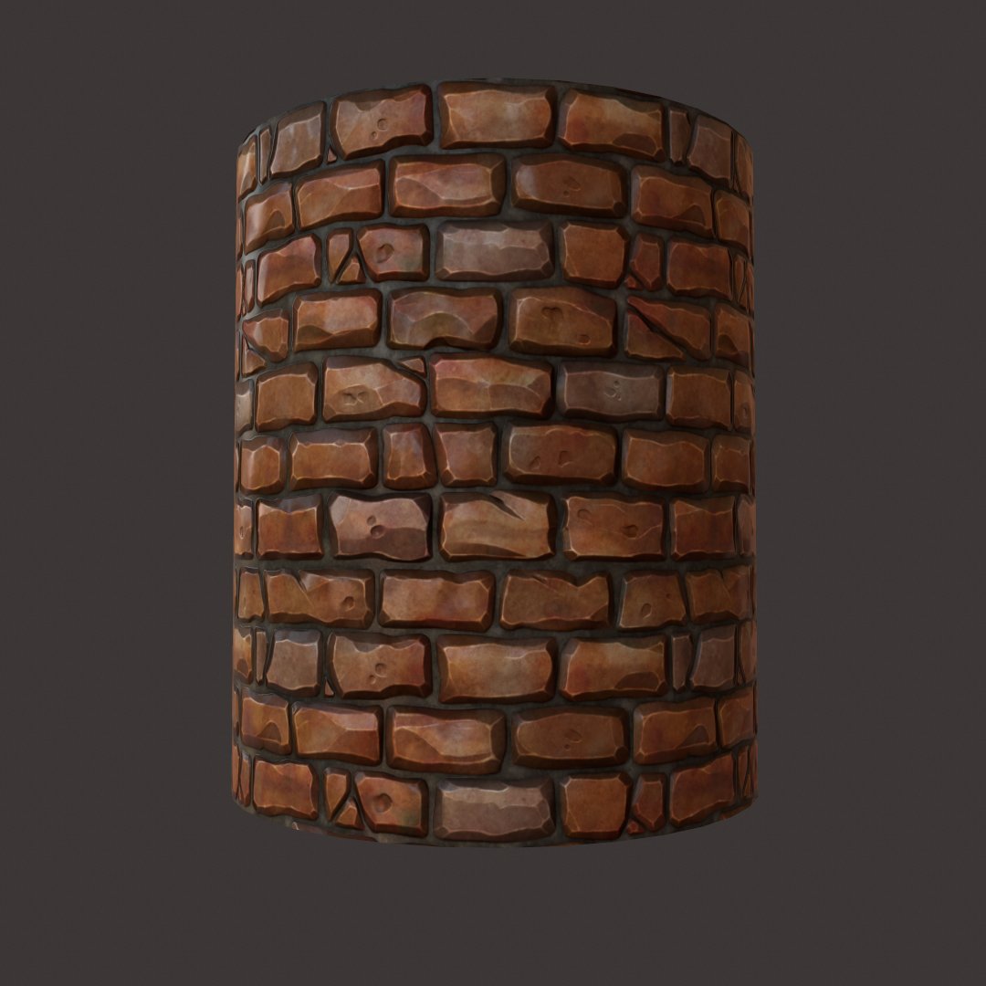ArtStation - Hand painted stylized brick texture