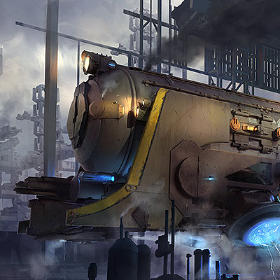 ArtStation - Titan steam hovertrain