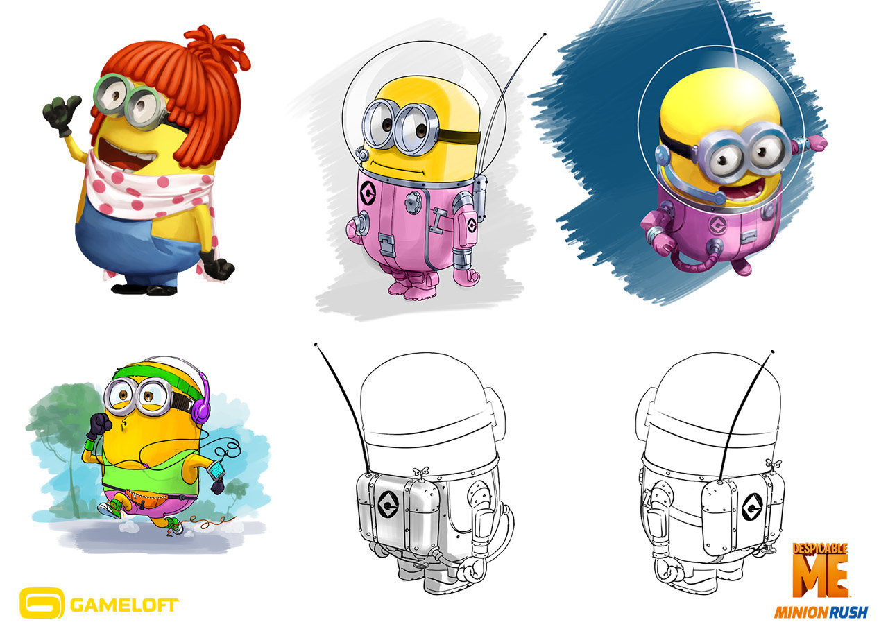ArtStation - Gameloft Minion Rush_Minions in action