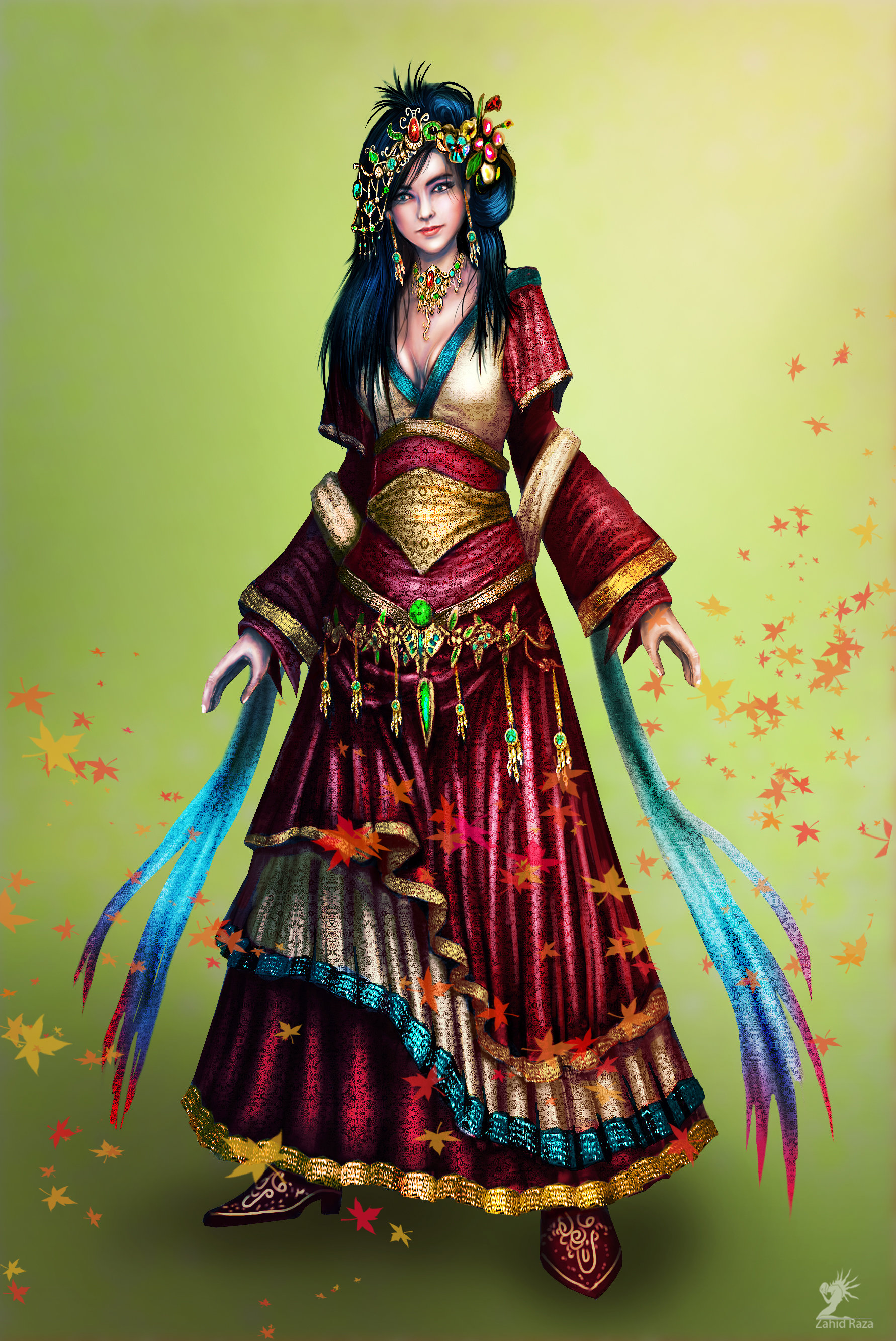 ArtStation - Lady in red