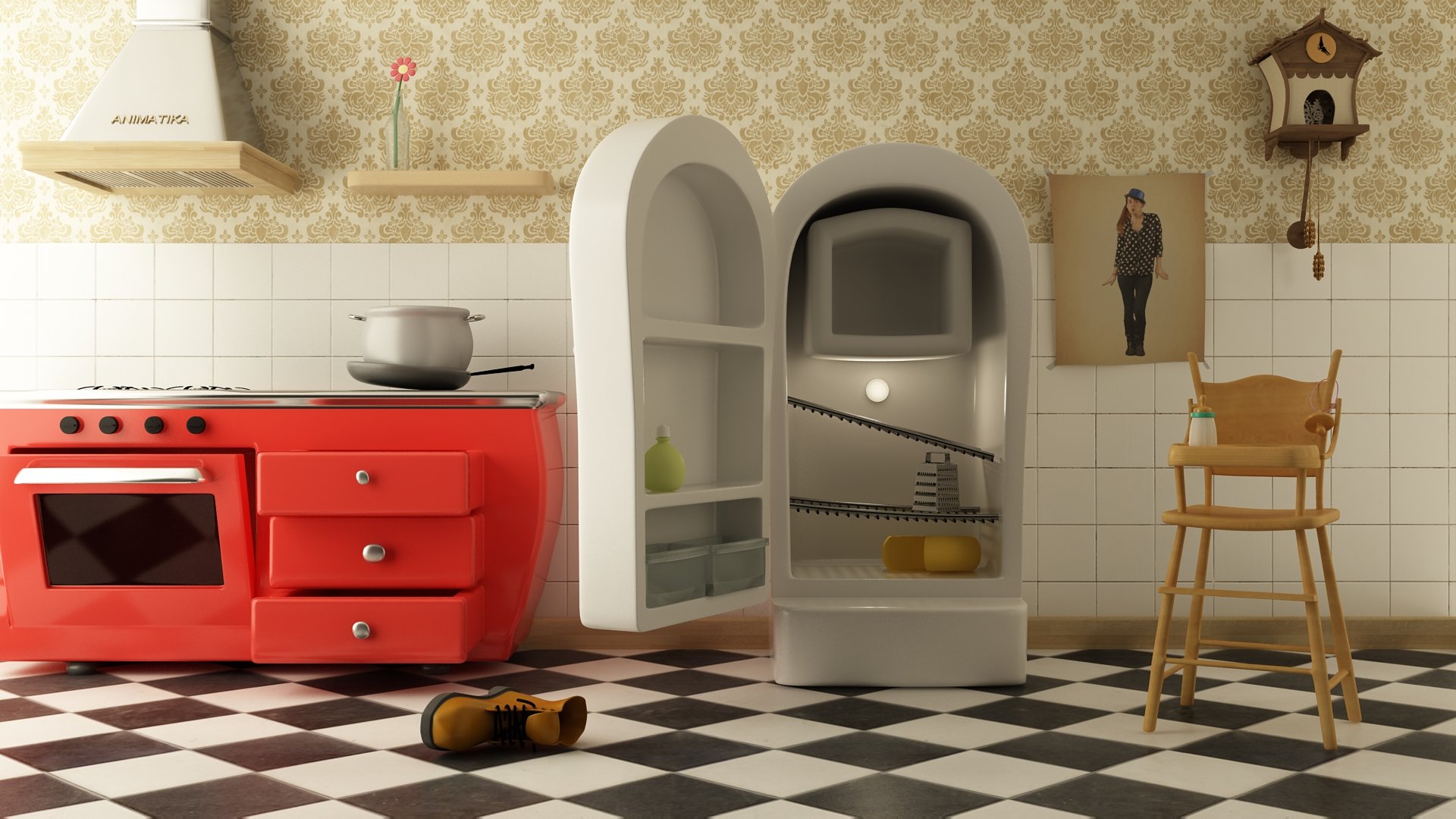 ArtStation - cartoon kitchen