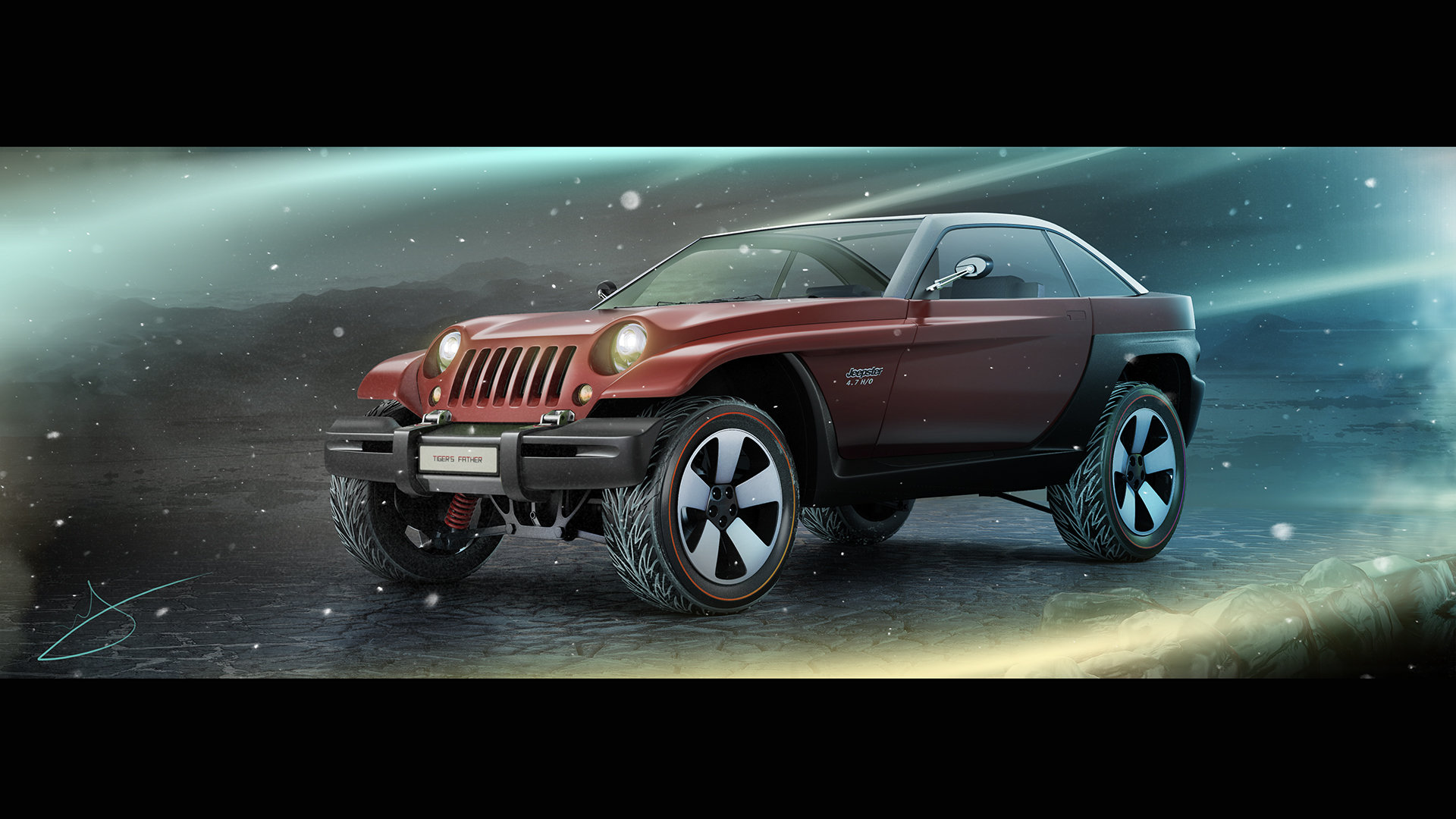 ArtStation - 1998 Jeep Jeepster concept style