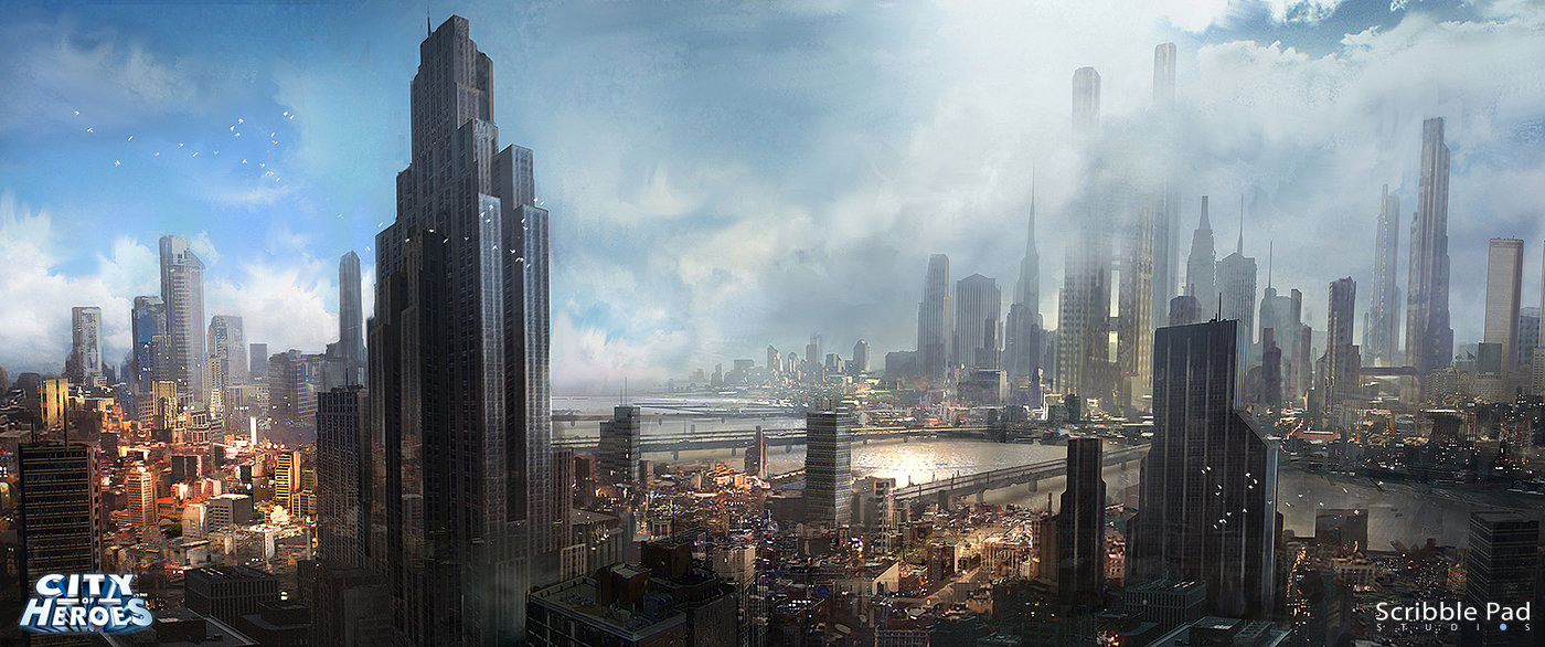 ArtStation - City of Heroes - City Establishing Shot