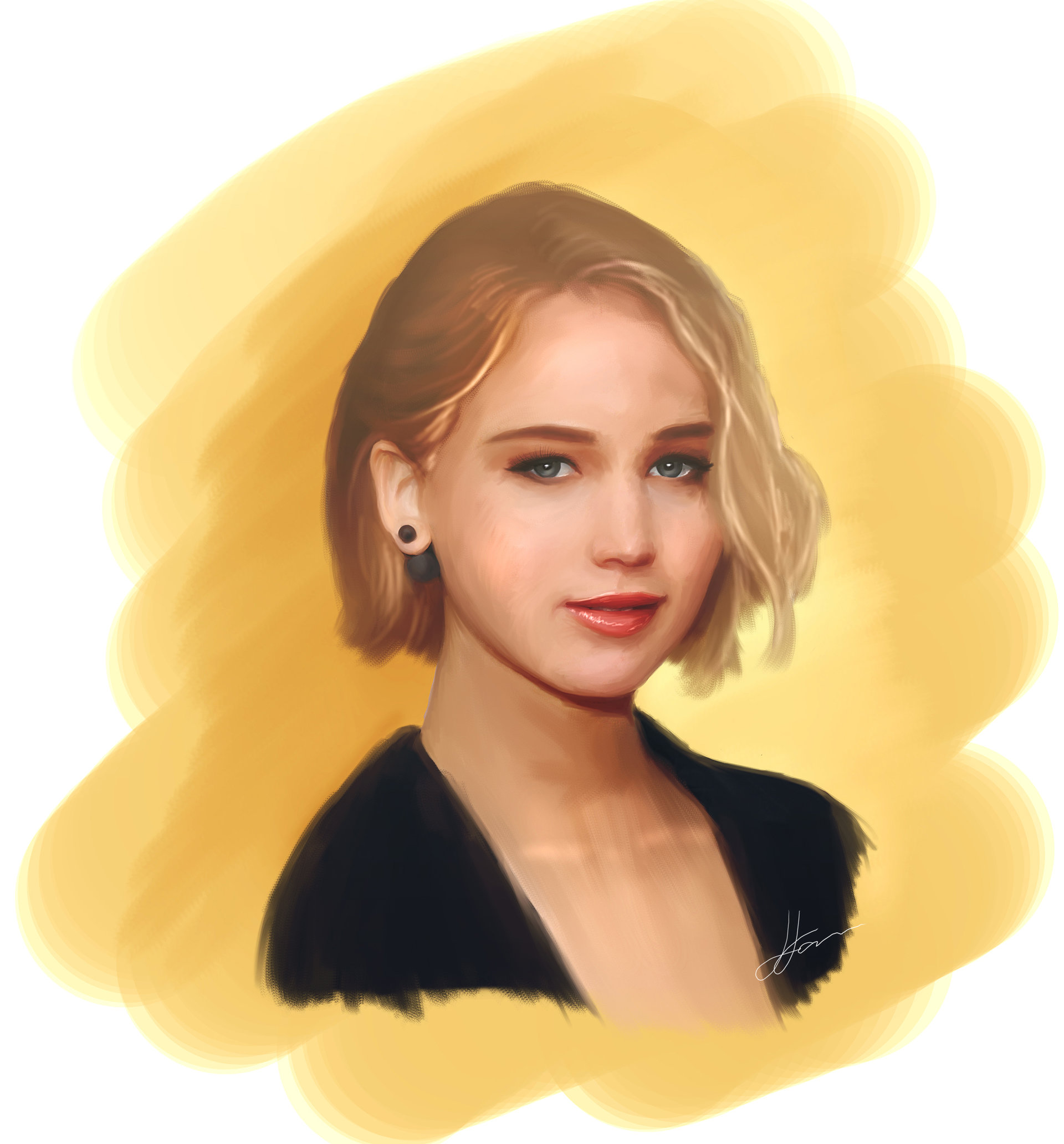 Jennifer Lawrence Getting Painted