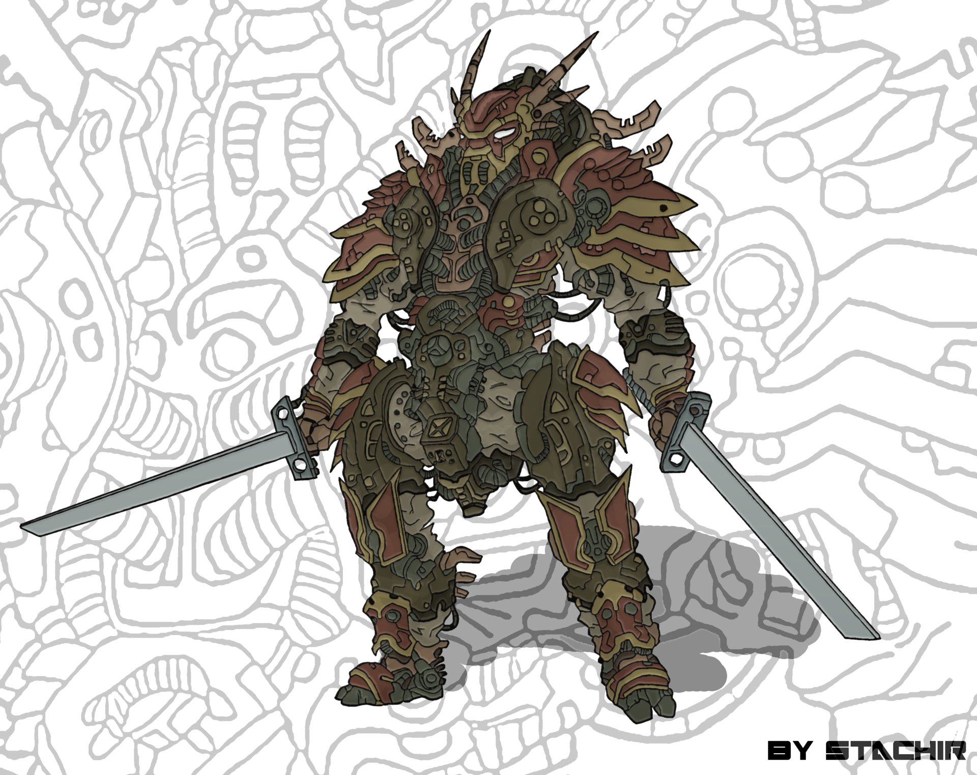 ArtStation - Mech samurai