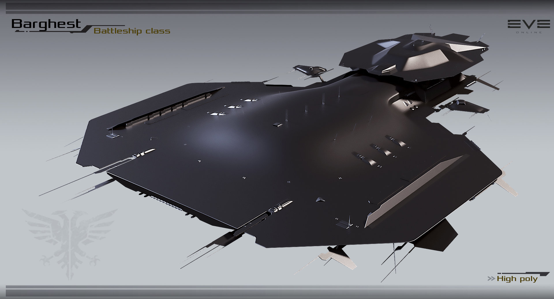 ArtStation - Barghest. EVE Online, Mordus Legion battleship hull.