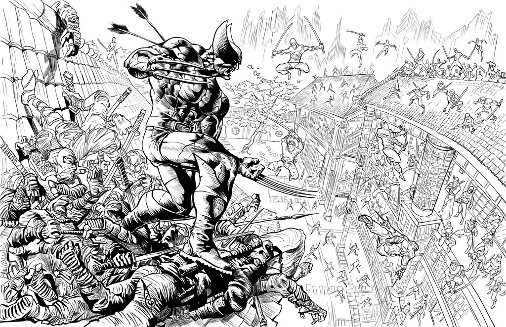 ArtStation - Wolverine vs the Ninjas
