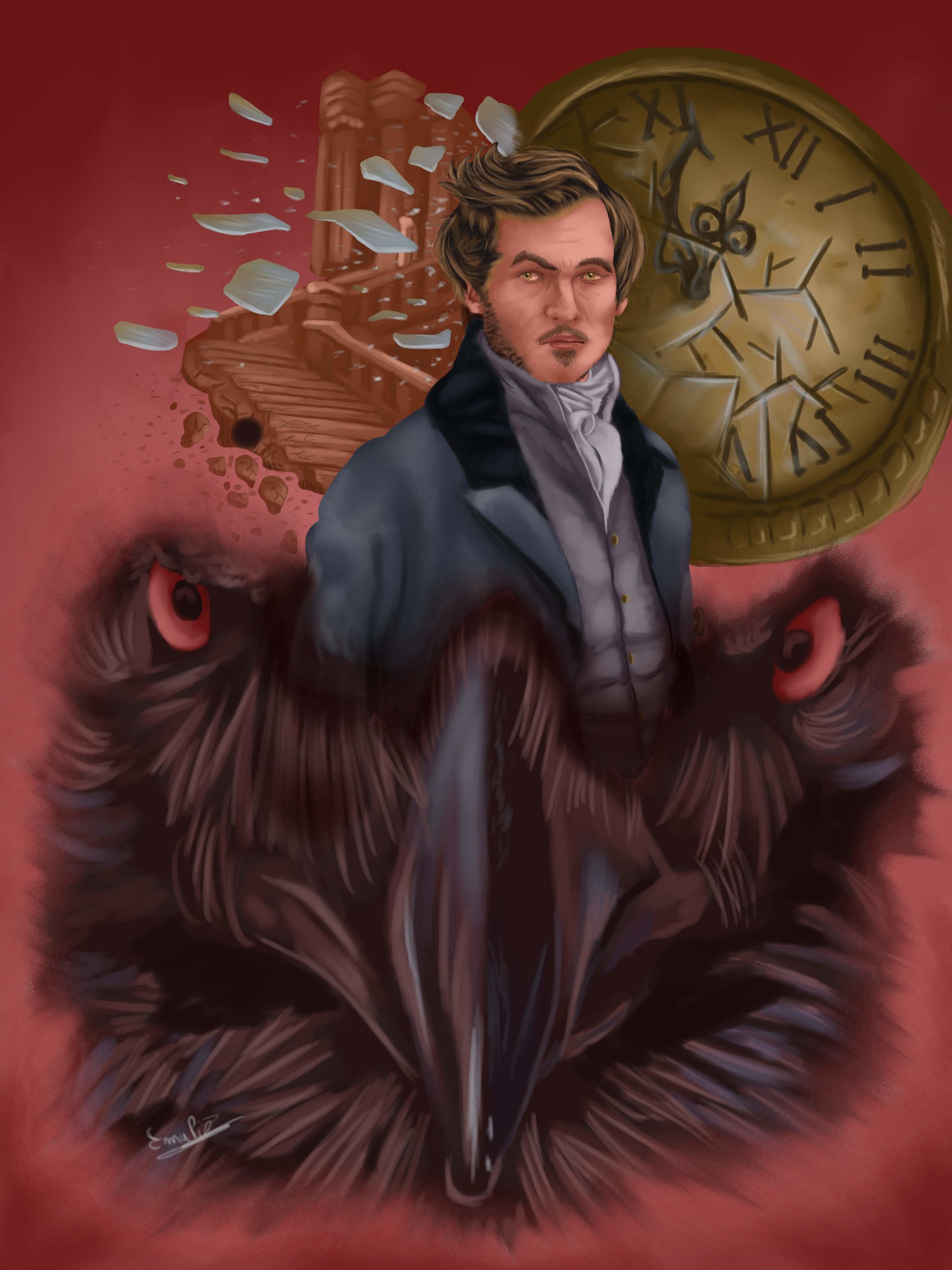 ArtStation - The Raven - Edgar Allan Poe - 3º Illustration