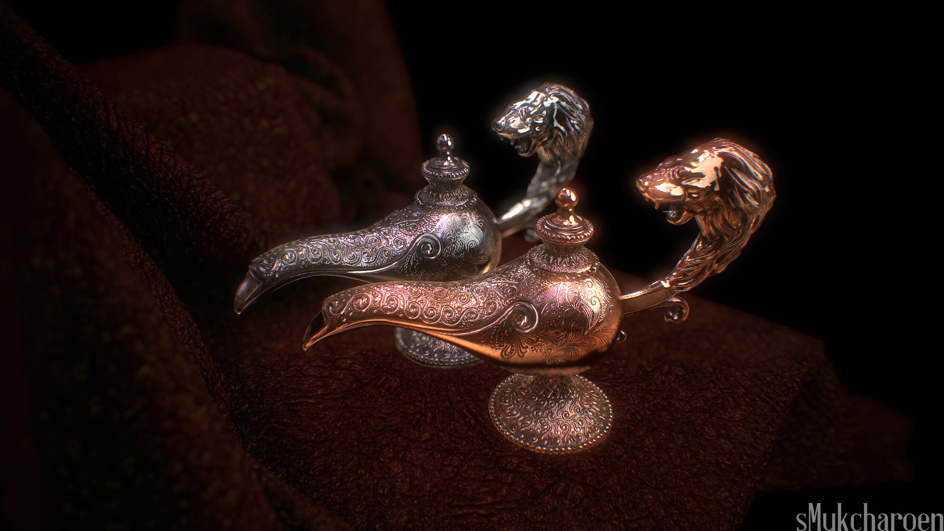 ArtStation - Aladdin's Lamp - Lion head