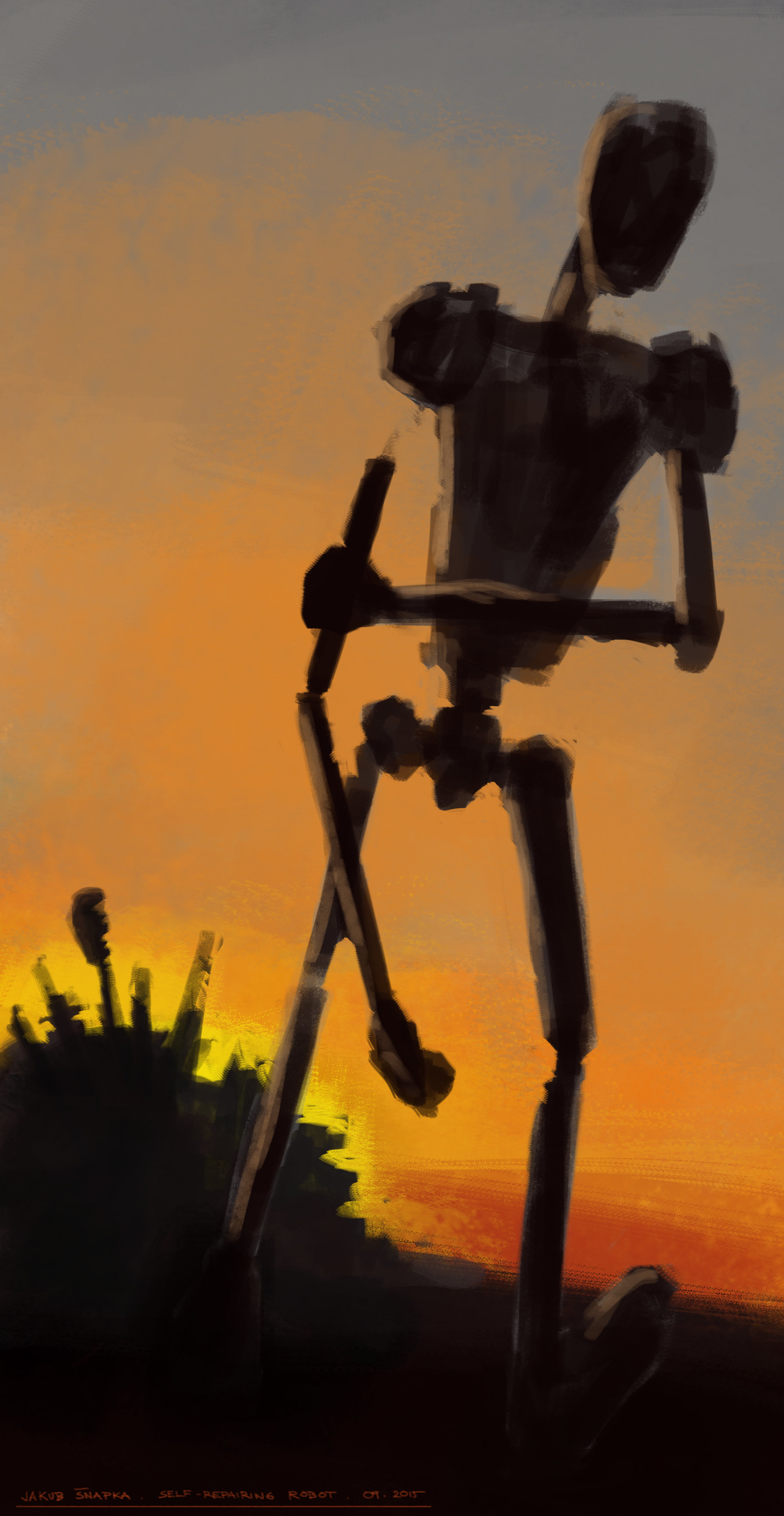 ArtStation - Speedpaint Self repairing Robot