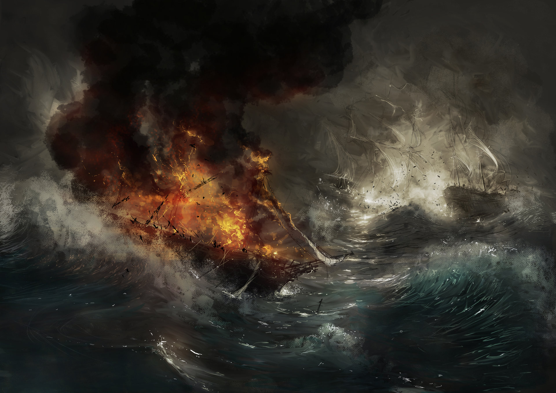 ArtStation - Sea battle