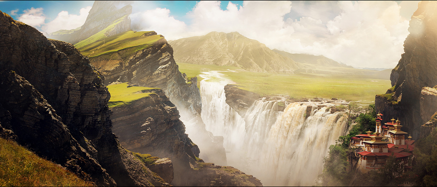 ArtStation - Waterfall Temple