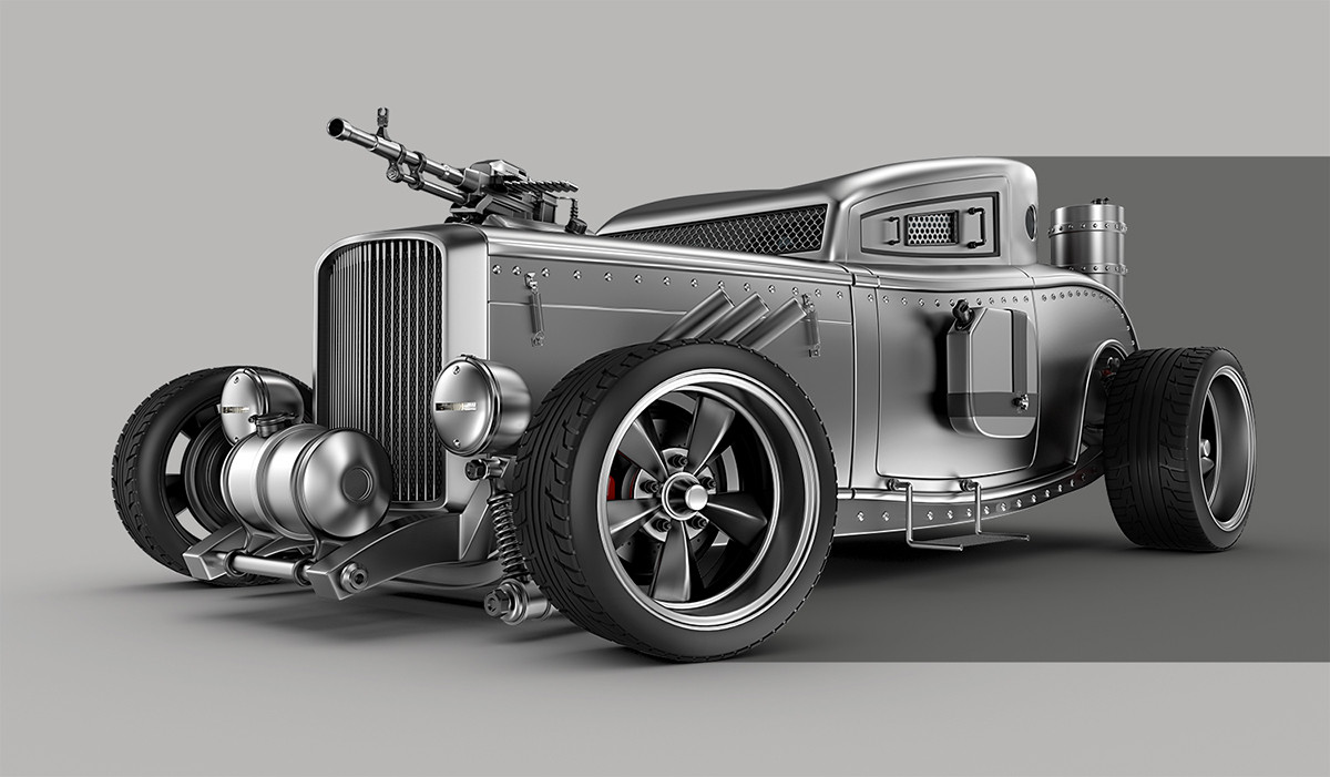 ArtStation - ARMORED HOT ROD (dedicated to Boyd Coddington)