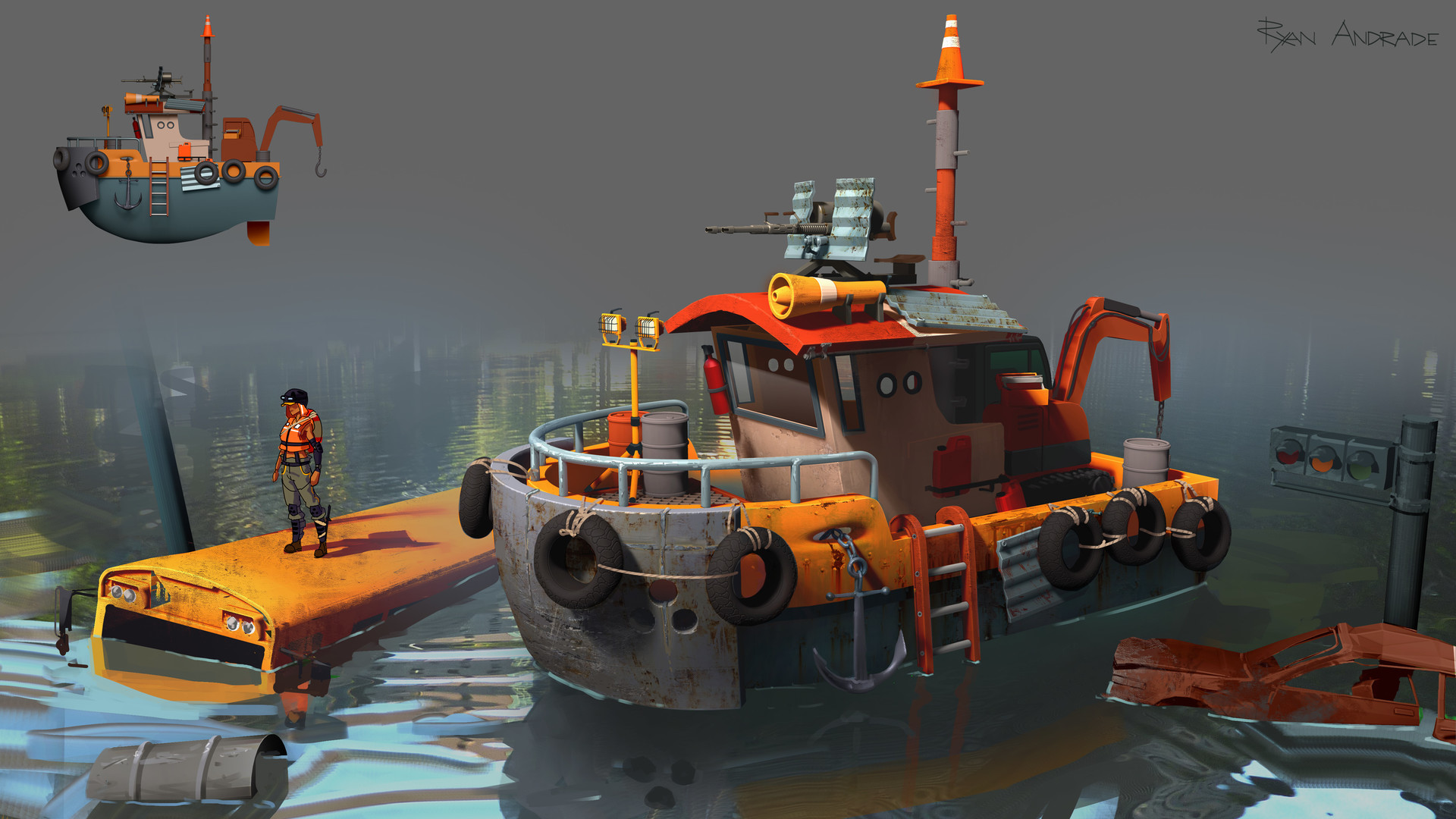 ArtStation - Post-Apocalyptic Boat