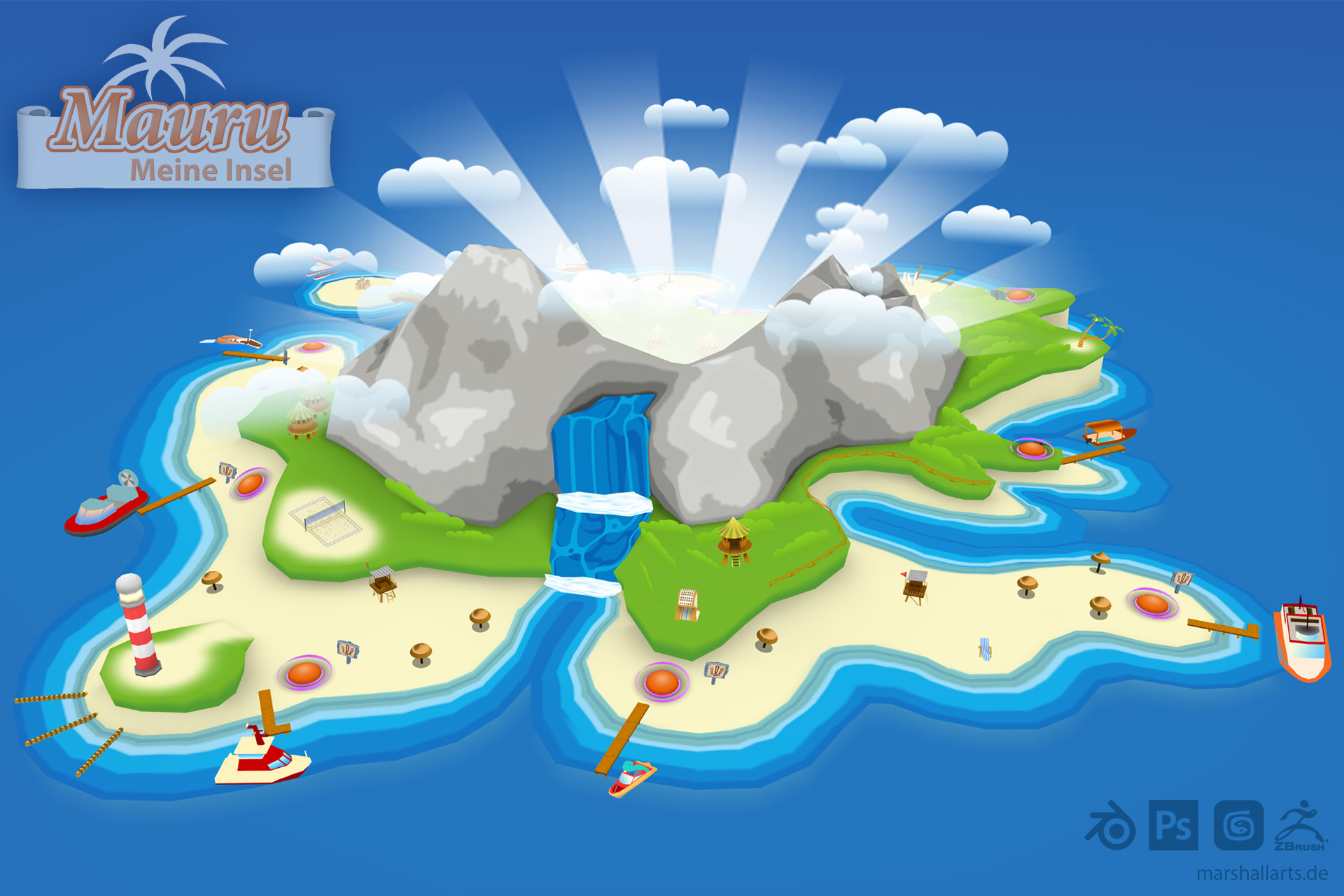 ArtStation - "Meine Insel" (Browser) Island Environment