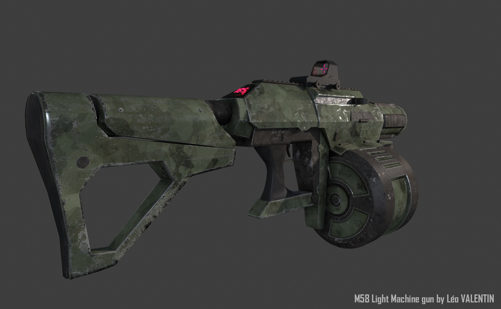 ArtStation - M58 Light Machine Gun 3D Weapon concept and modeling , Léo ...
