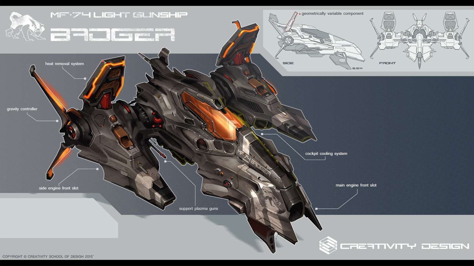 ArtStation - MF-74 Badger light gunship