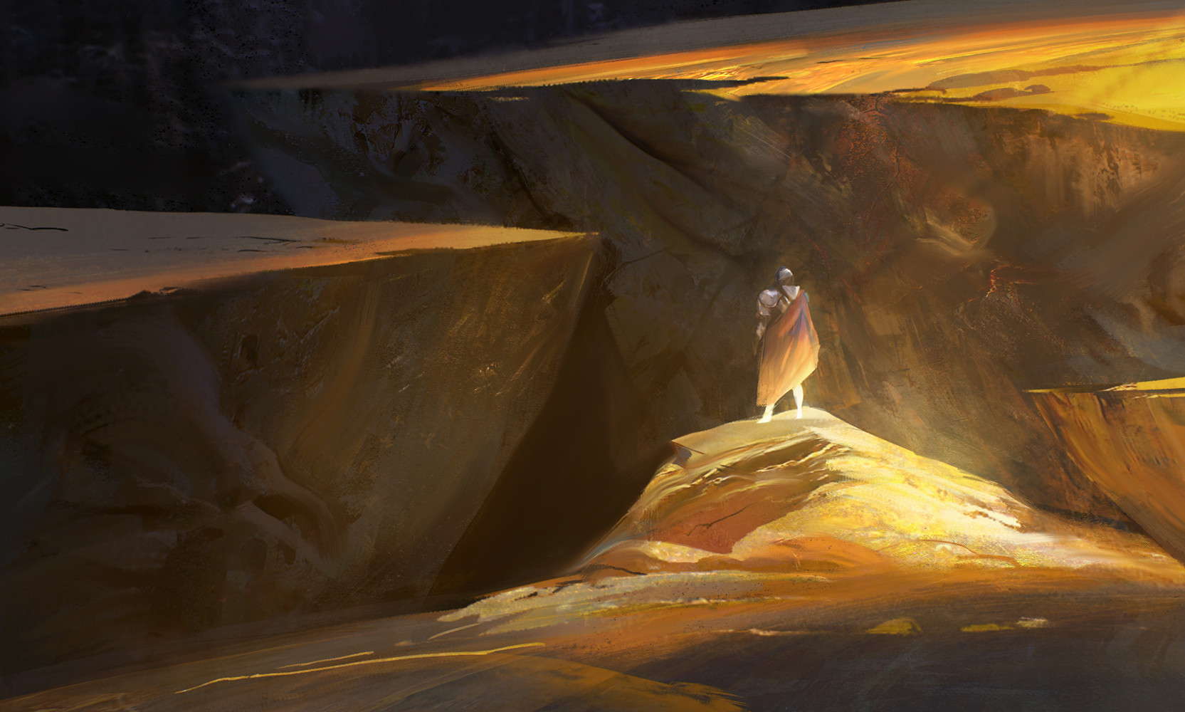 ArtStation - Knight in a Somber Cave