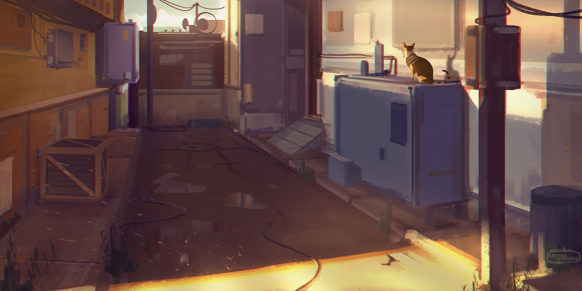 ArtStation - Alley way sketch