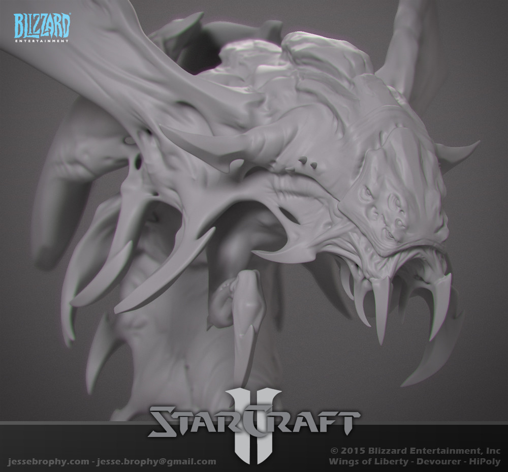 ArtStation - StarCraft II - Wings of Liberty - Devourer Portrait - High Poly Sculpt