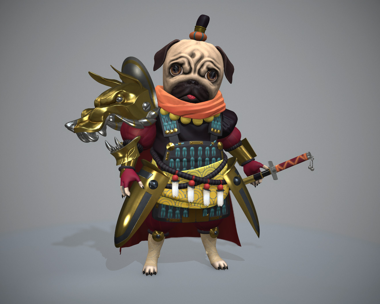 ArtStation - Pug Samurai