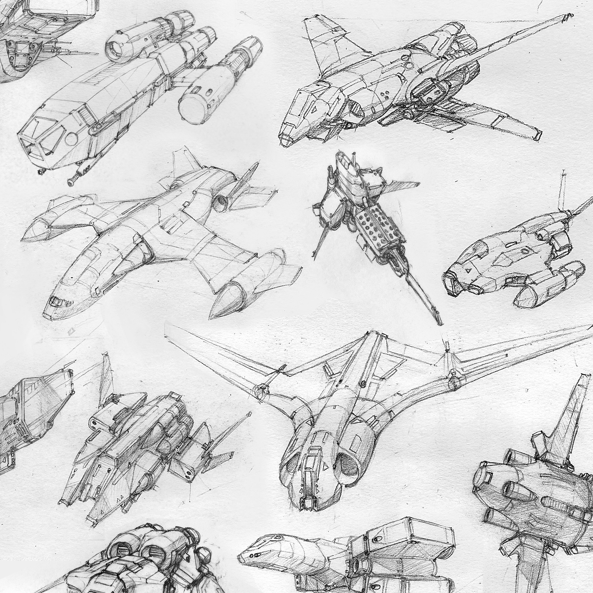 ArtStation - Spaceship Sketches!!