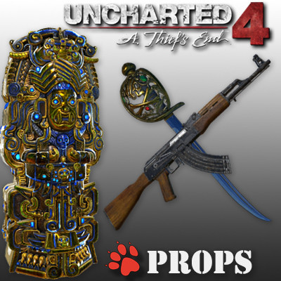 ArtStation - Uncharted 4 Props, Weapons, and Vehicles