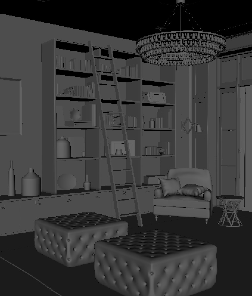 ArtStation - Room Model with reference.