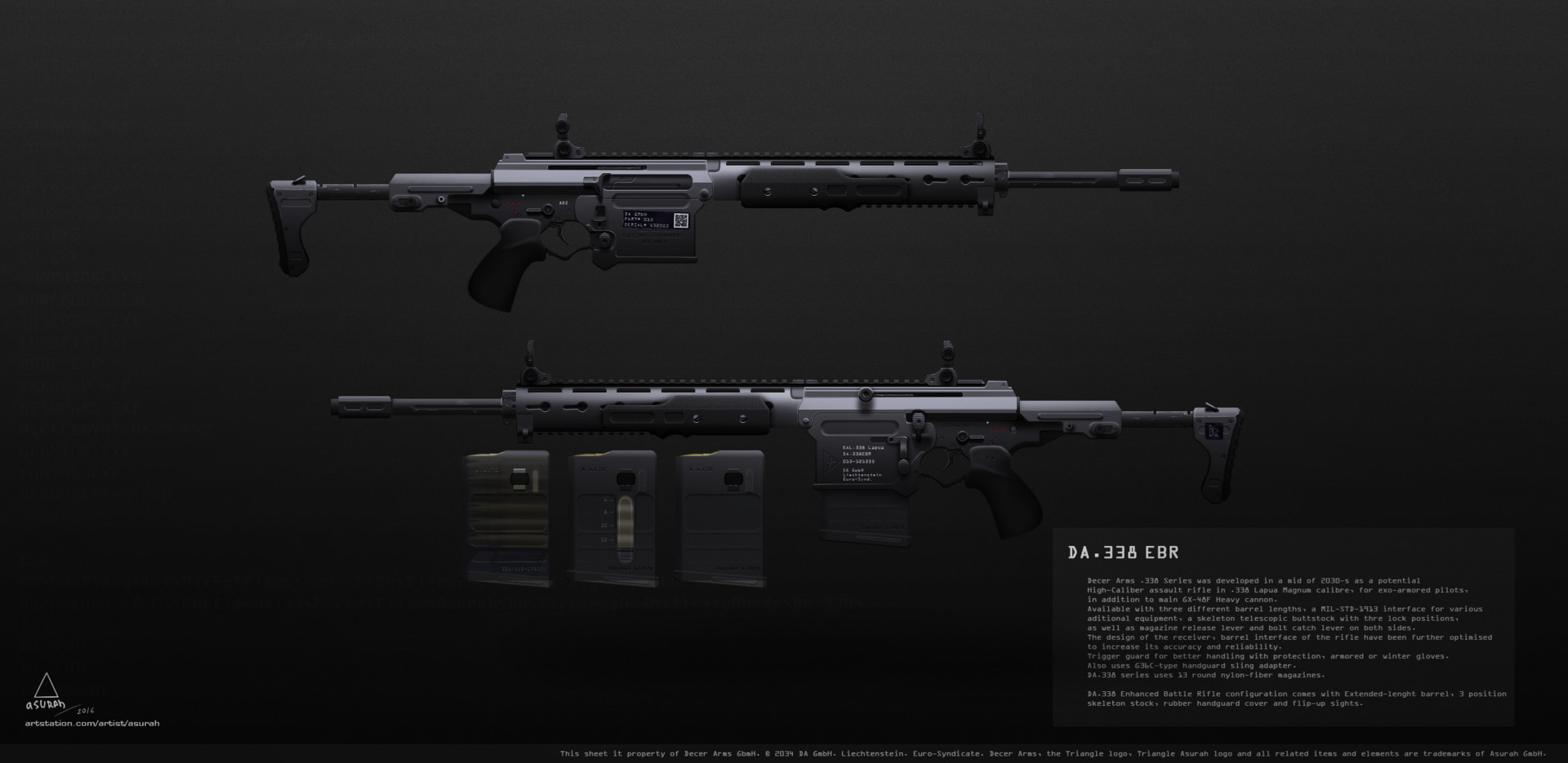ArtStation - DA.338 rifle series design.