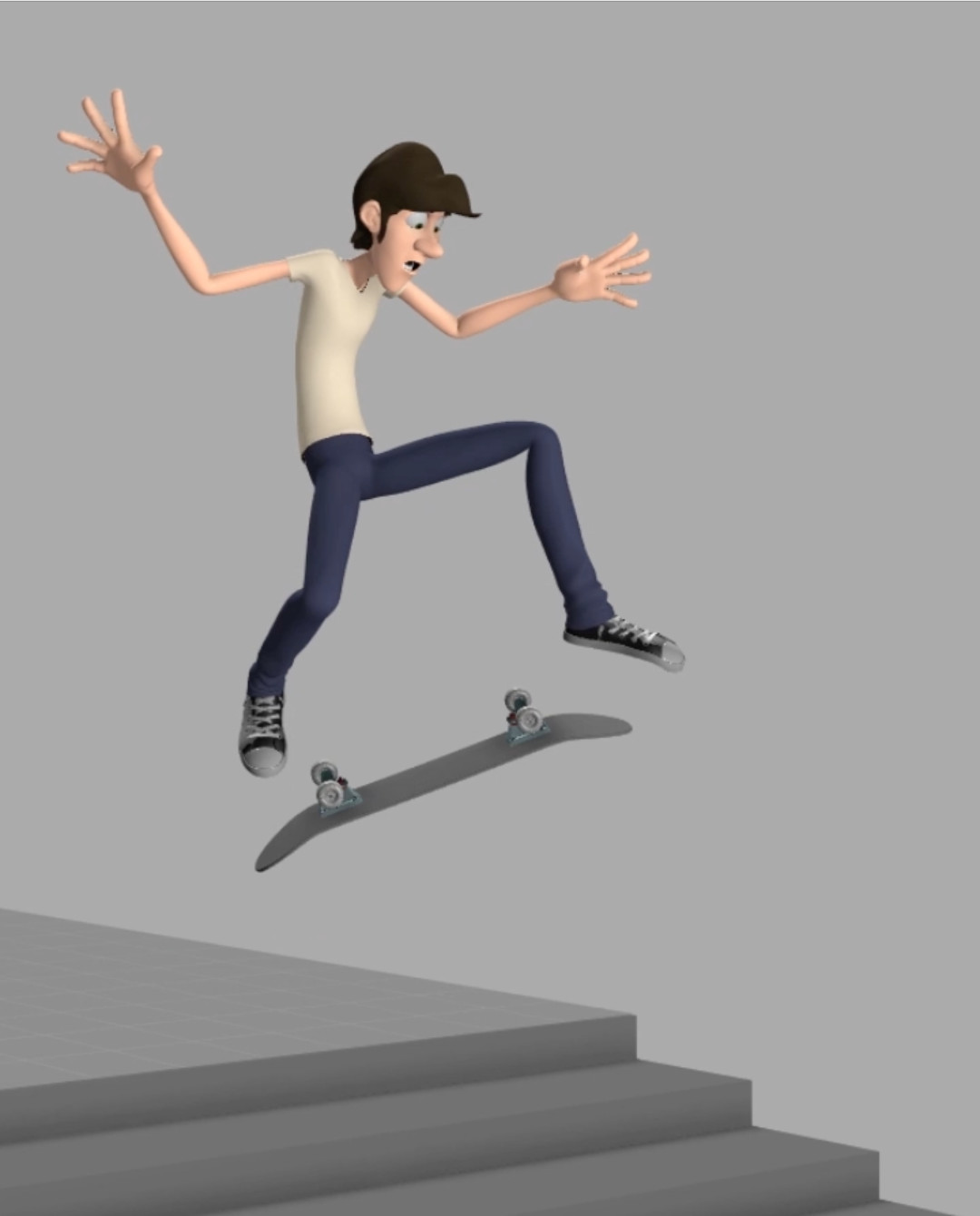 ArtStation - Skateboard Cycle with a Frontside Flip