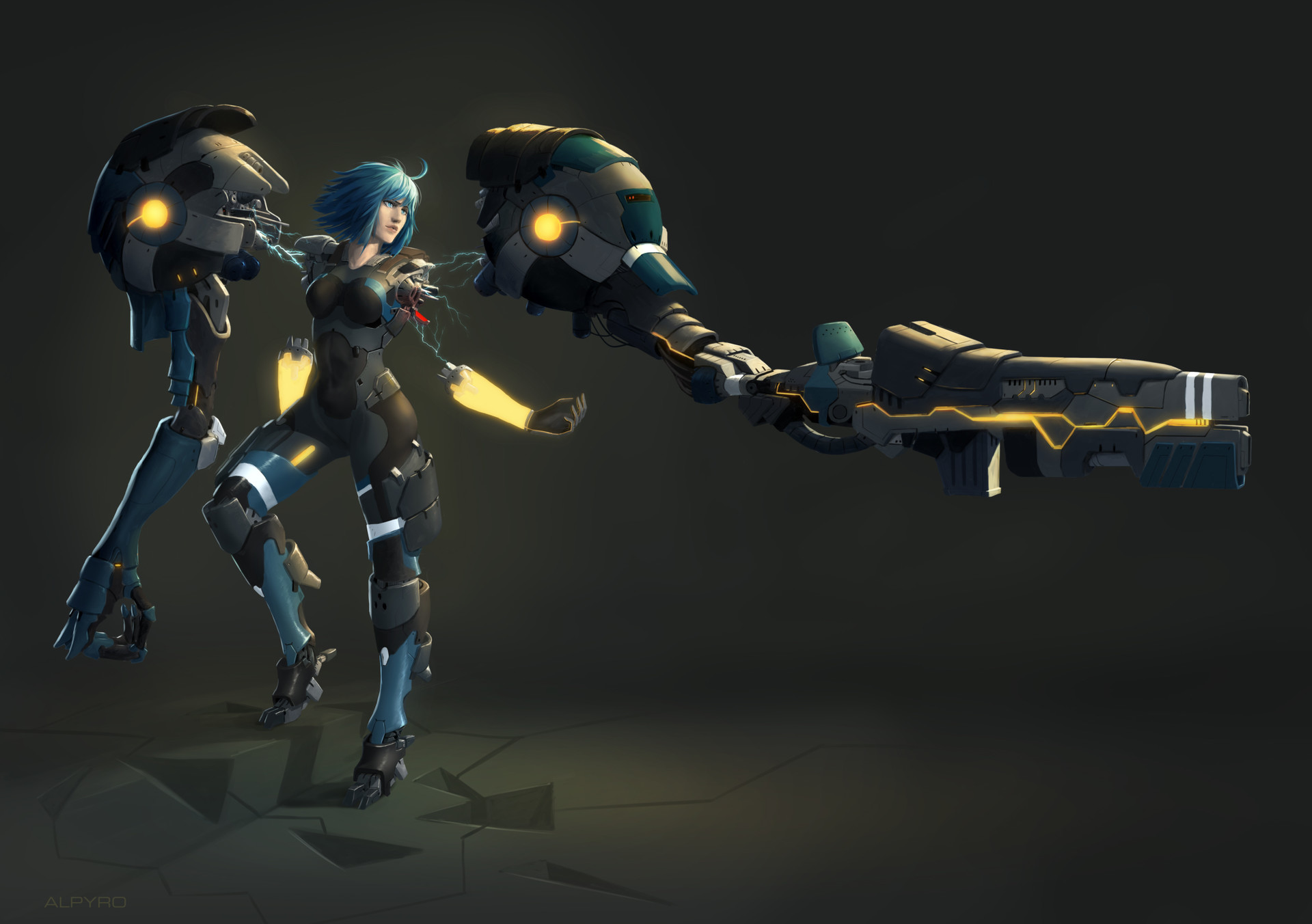 ArtStation - Cyborg girl 12 animated