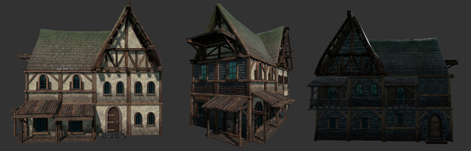 ArtStation - Modular Medieval Houses pt3