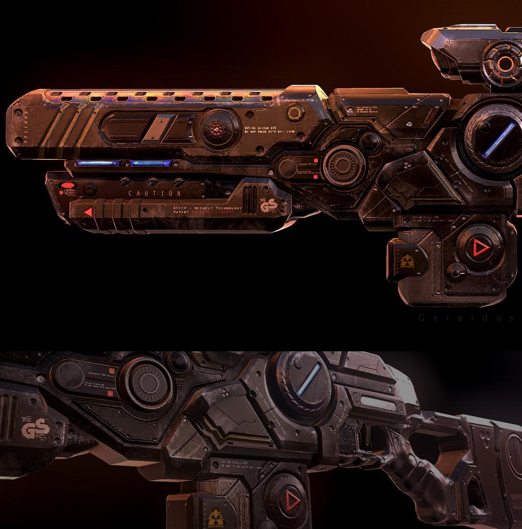 ArtStation - Low Poly Scifi Gun 22K Tris PBR Project High Quality