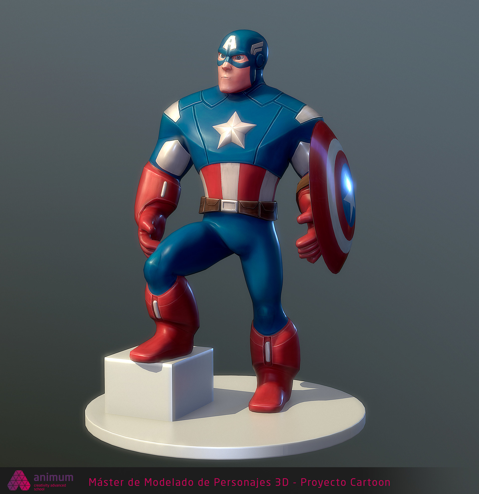 ArtStation - Cartoon Captain America