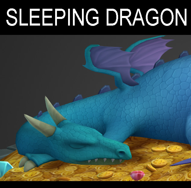 ArtStation - Low Poly Dragon Scene