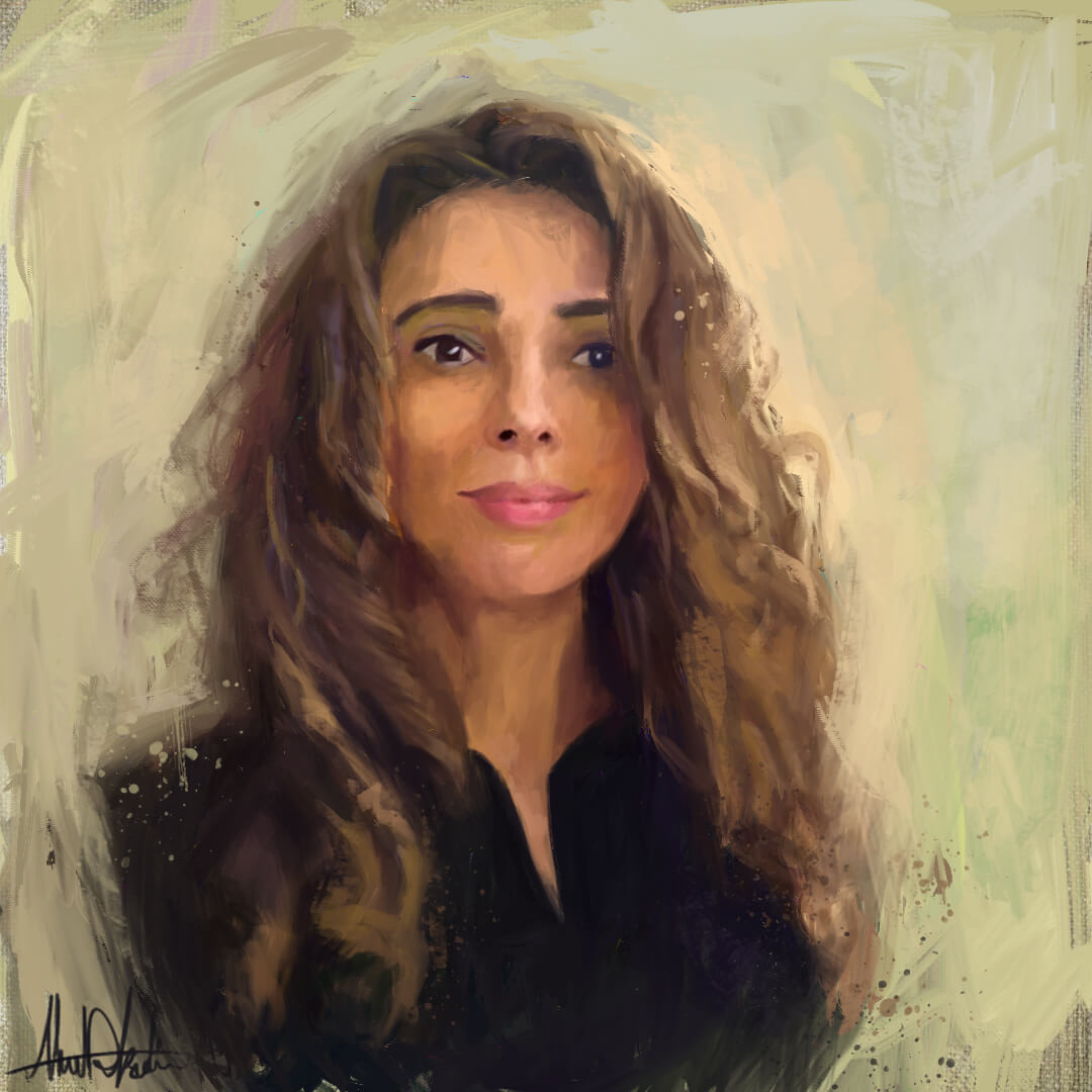 ArtStation - Digital Portrait of famous traveller curly hair girl ...