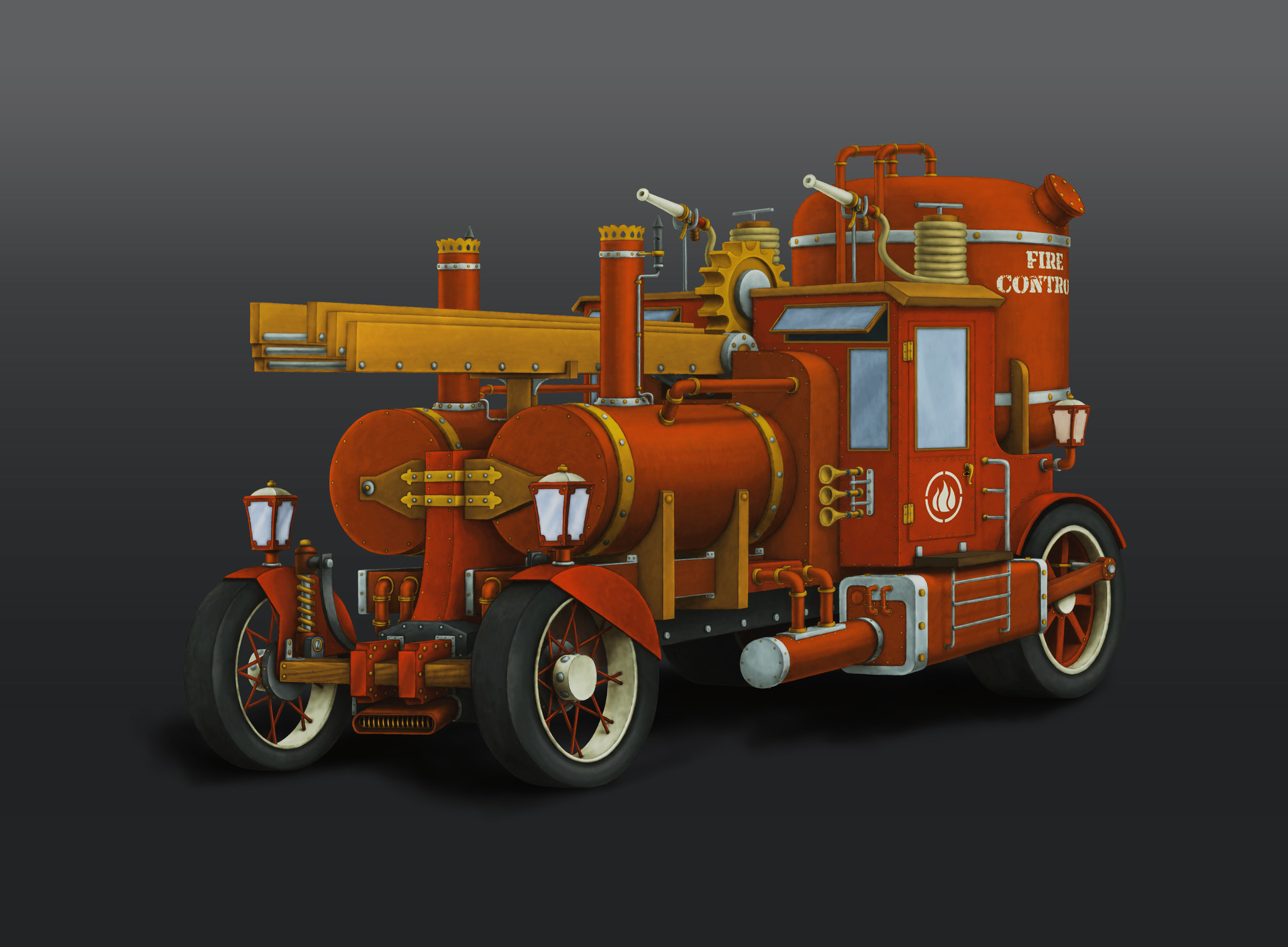 ArtStation - Steampunk firecar