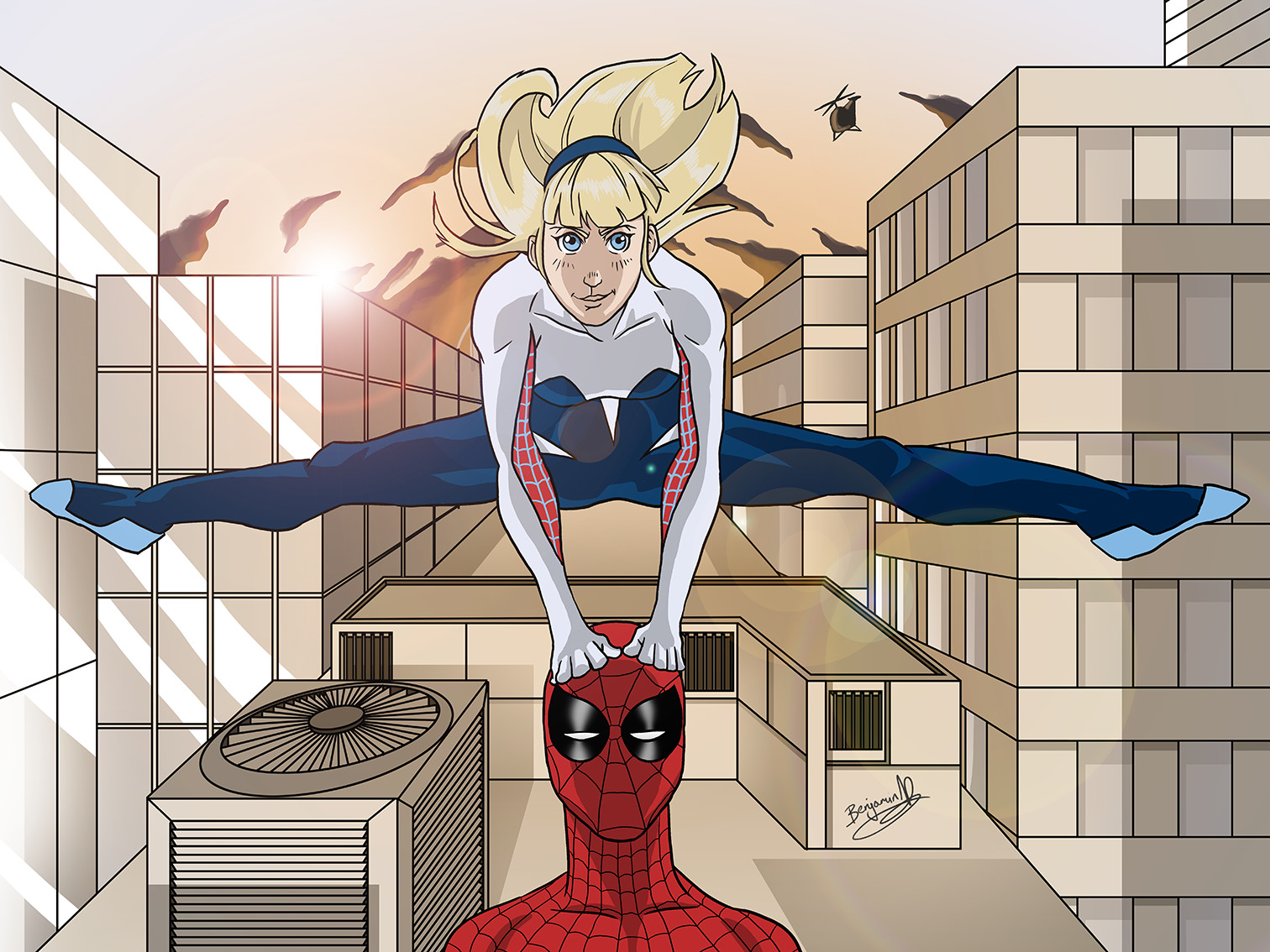 ArtStation - Leap frog with your friendly neighbourhood Spider-Gwen