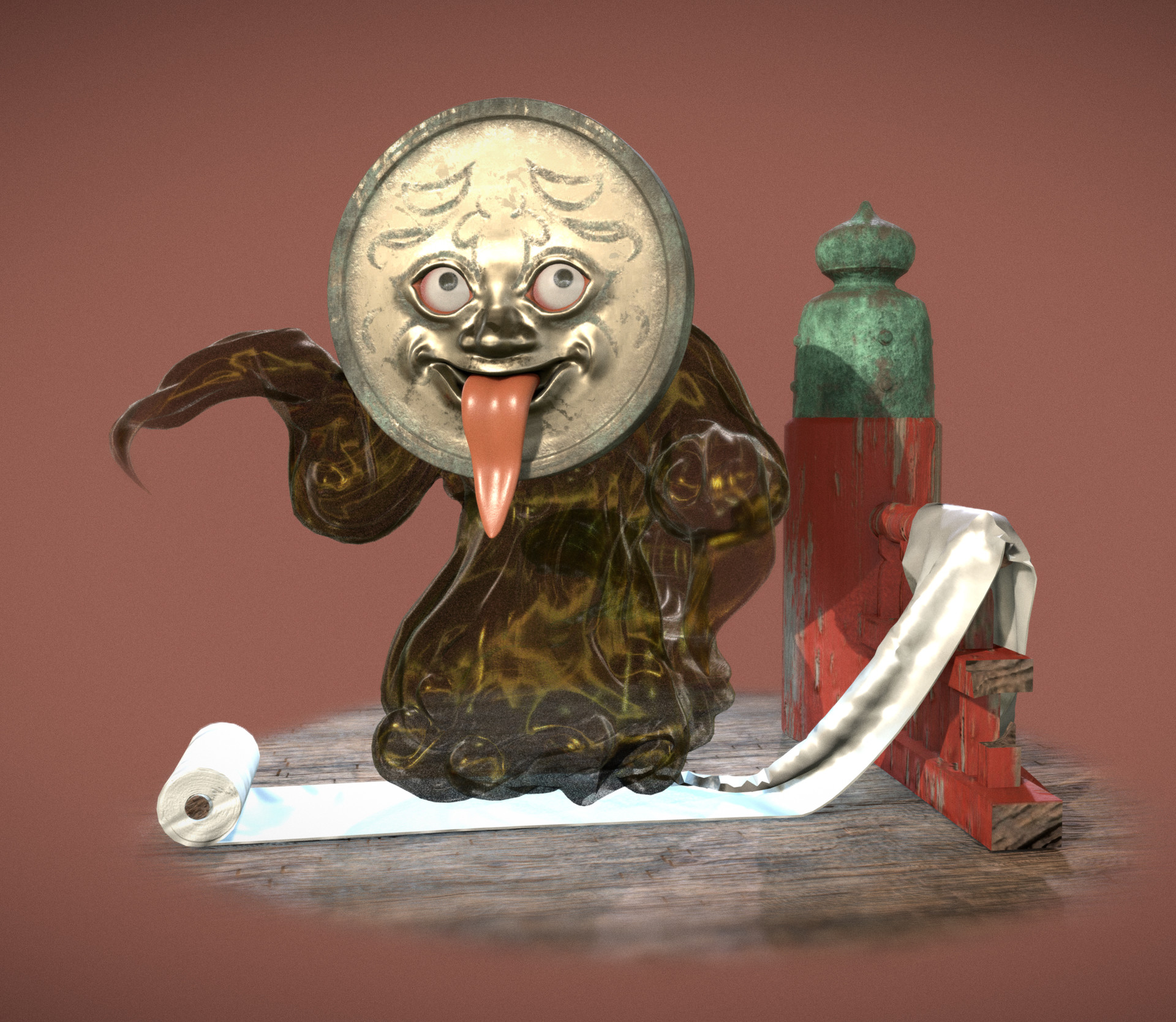 ArtStation - Youkai series #03 "Ungaikyou（雲外鏡）"