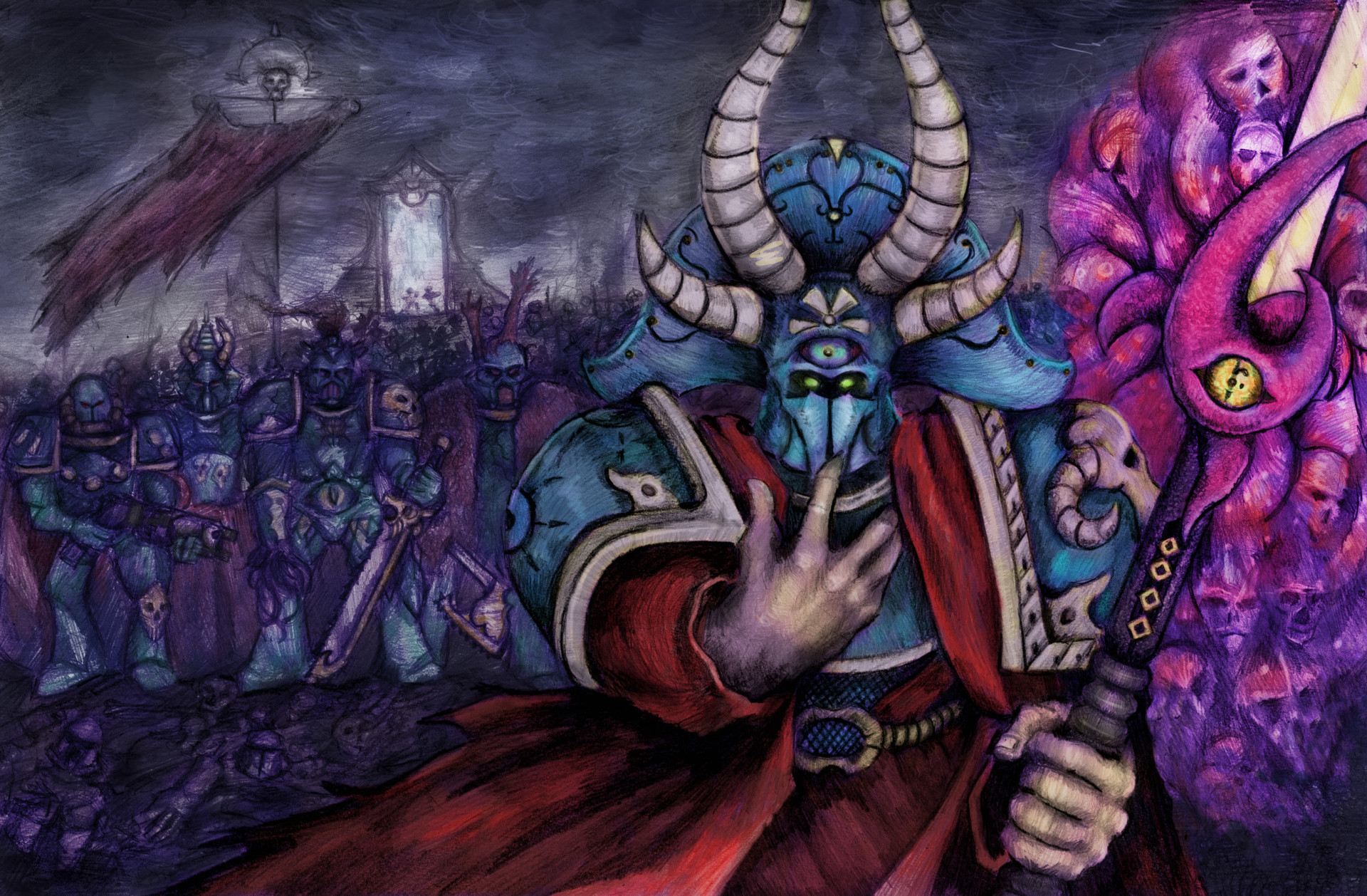 ArtStation - Chaos Sorcerer (Study of Warhammer)