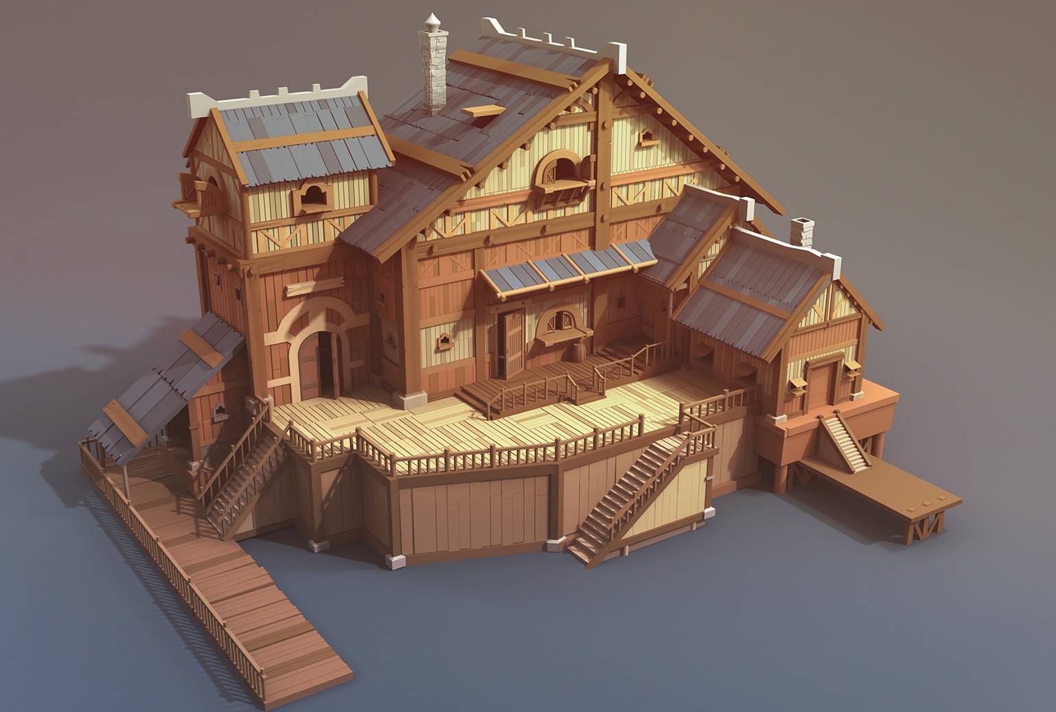 ArtStation - Iso-House student project (Day-Night Renders)