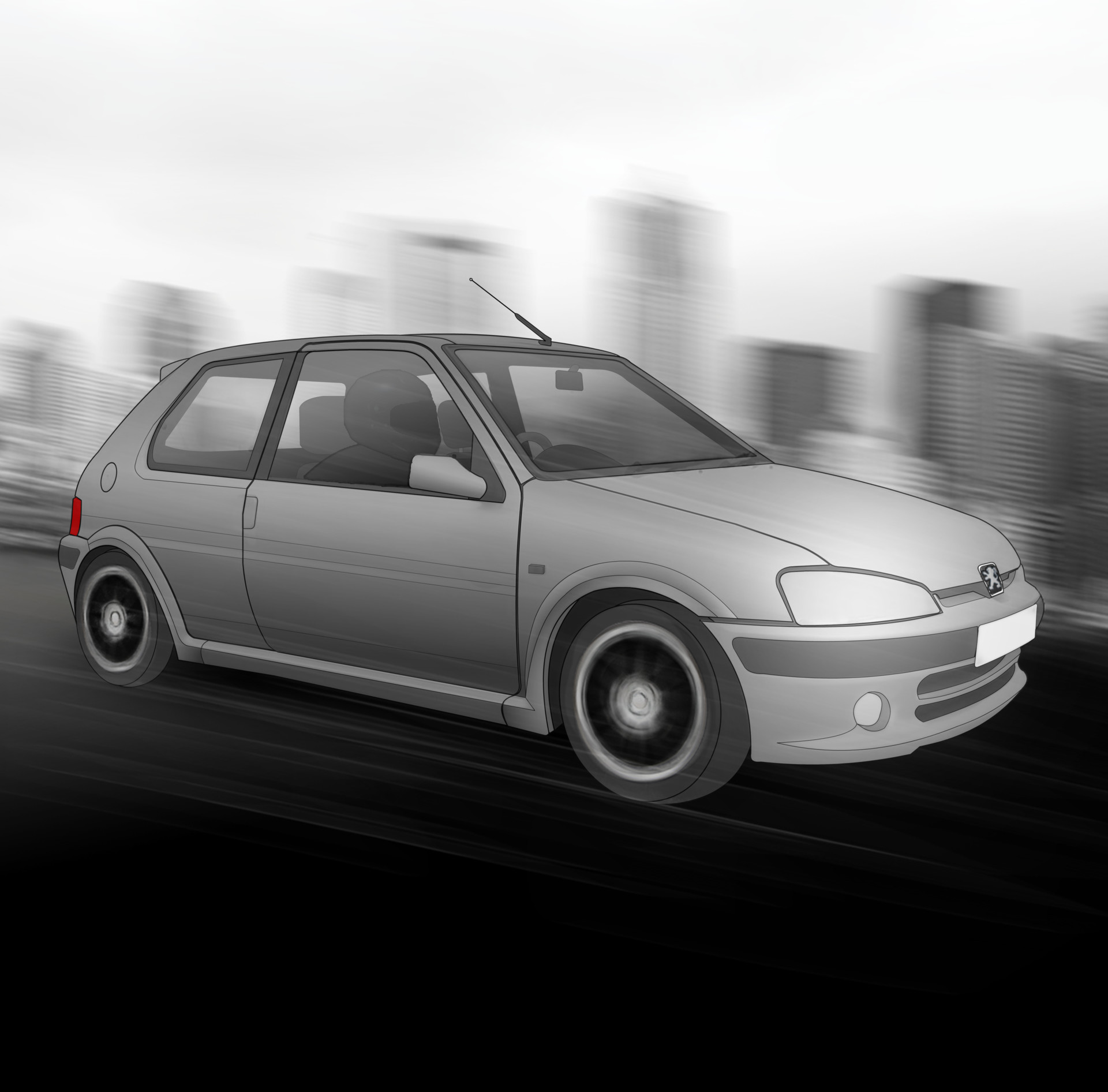 ArtStation - Peugeot 106 - Vector Illustration